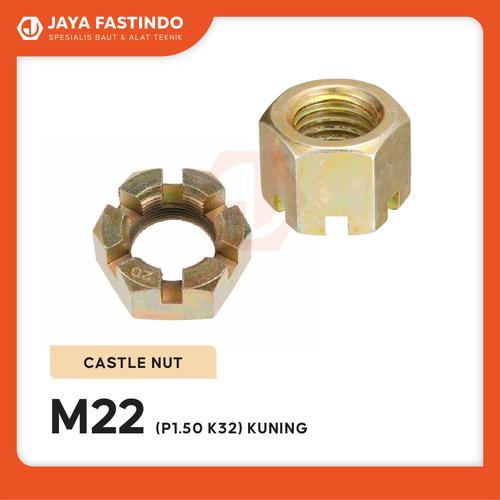 Jual CASTLE NUT M22 P 1.50 / MUR MAHKOTA M22 / MUR BENTENG / MUR ...