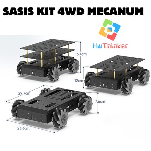 Jual Sasis Kit 4WD 80mm Mecanum Wheel Smart Car Chassis Omnidirectional ...