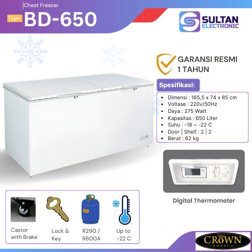 Jual CROWN Chest Freezer BD-650 / BD 650 / BD650 Freezer Pembeku ...