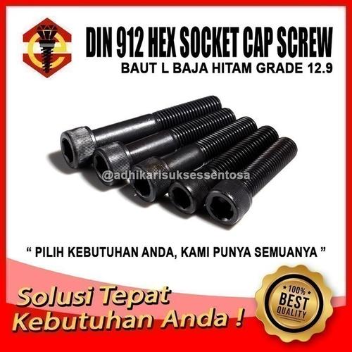 Jual Grade 12.9 / Baut L Baja M12x60 / Hex Socket M12 Pitch 1,75 Kunci ...