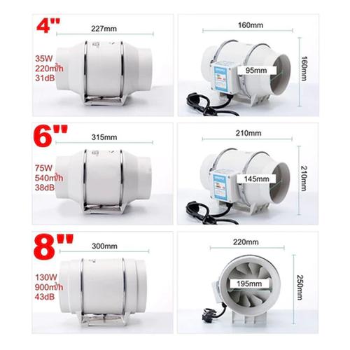 Jual Kipas Blower Mini 4 "6" 8 " Kipas Angin Buang Diam Ekstraktor ...