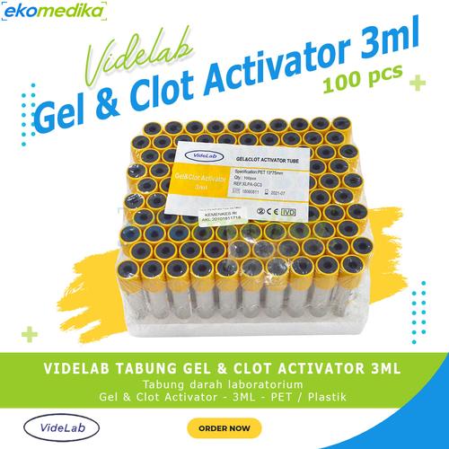 Jual Videlab Tabung Clot Activator + Gell SST Plastik/Pet 3ml Yellow ...
