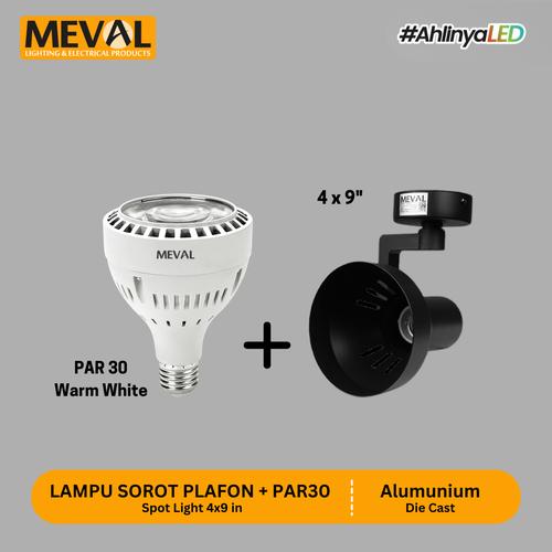 Jual MEVAL Lampu Sorot Plafon Ceiling Spot Light + PAR30 - Putih 4x7 ...
