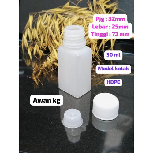 Jual Botol plastik kotak 30ml tonik HDPE food grade harga reseller ...