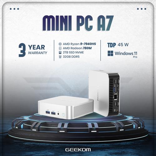 Promo Mini PC Gaming GEEKOM A7 AMD Ryzen 9 7940HS 32GB RAM/2TB SSD ...