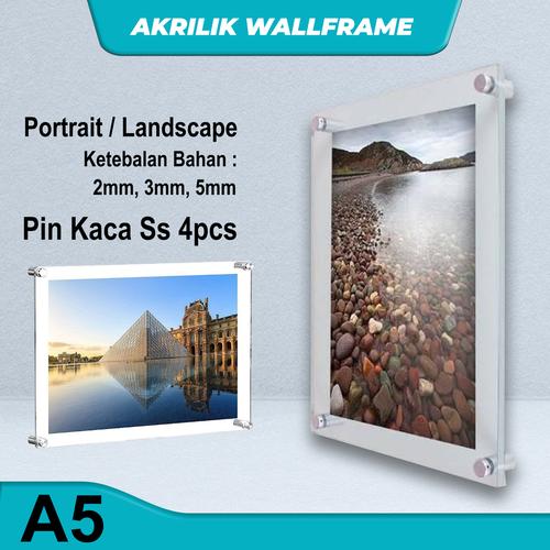 Jual Wall frame/Frame acrylic display poster/brosur A5 3MM ukuran 21x27 ...