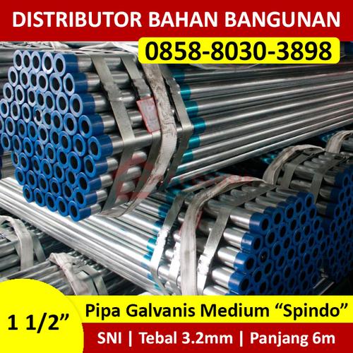 Jual Pipa Galvanis Medium Spindo SNI 1 1/2" Inch Panjang 6 Meter ...