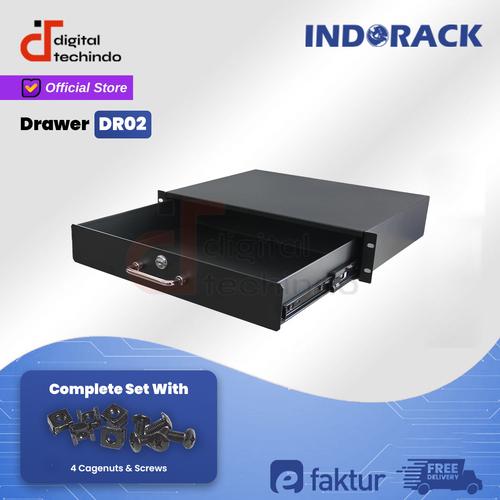 Promo DR02 Drawer 2U Depth 350mm INDORACK Accessories Rackmount Drawer ...