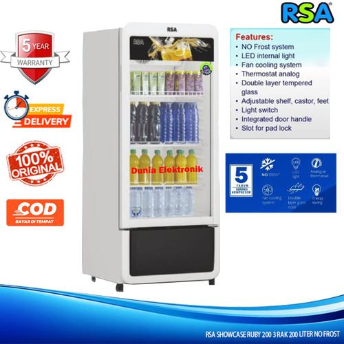 Jual RSA By GEA Showcase 200 Liter RUBY 200 Display Cooler 3 RAK Anti ...