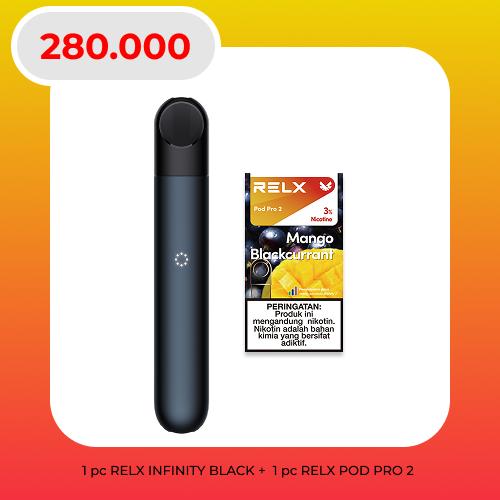 Jual RELX Promo Bundle Infinity Black Device and Pod (Isi 1 Pod) - Dark ...