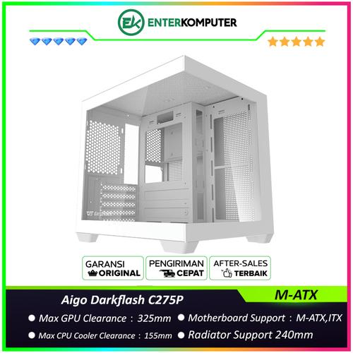 Jual Aigo Darkflash C275P M-ATX White - Casing PC Gaming - Jakarta ...