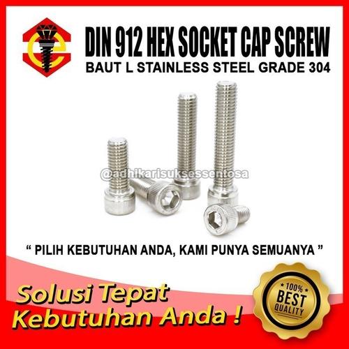 Jual SS 304 / Baut L M3x30 / Hex Socket Stainless M3 Pitch 0,5 Kunci L 2,5 - Kota Tangerang ...