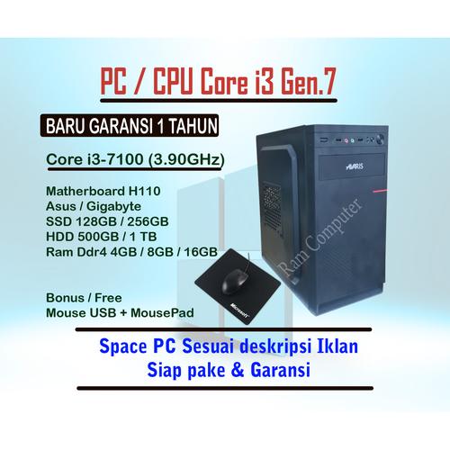 Jual PC/CPU BARU Core i3 gen6 dan gen7 PC Rakitan Baru Ddr4 core i3 gen ...