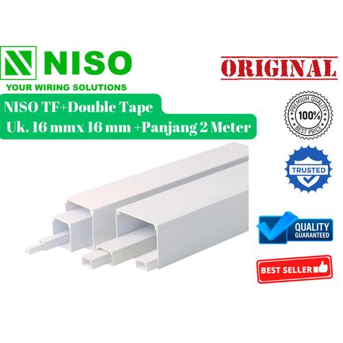 Jual Niso Kabel Duct PVC TF 16x16 mm 16 x 16 Double Tape Lem Perekat 2 ...