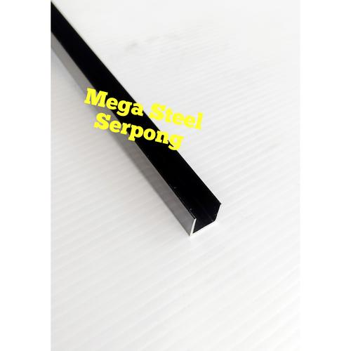 Jual List Lis U Alumunium Black Hitam uk 1 x 1 x 1 cm, Panjang 150 cm ...