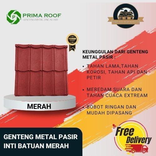 Jual Genteng Metal Pasir Inti Batuan Merah Prima Roof - onyx black ...