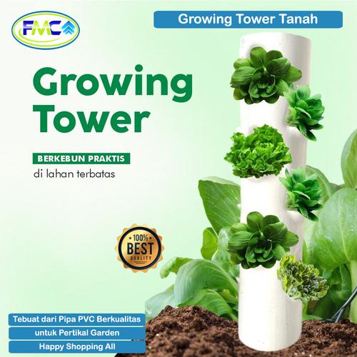 Jual Growing Tower Pot Tower Vertikal Garden Paralon Vertikultur Pot ...