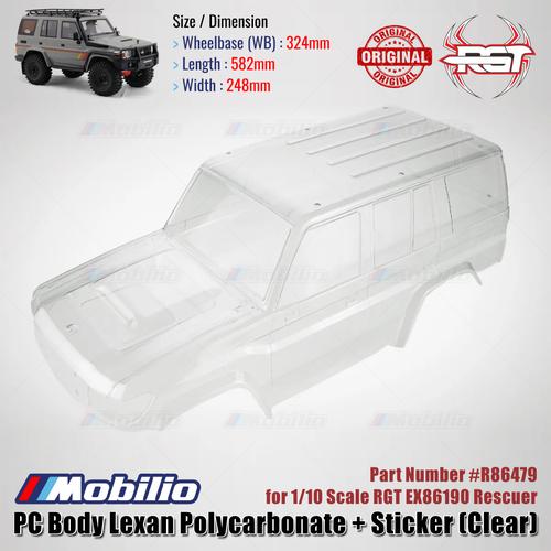 Jual RGT Part #R86479 PC Body Lexan Polycarbonate + Sticker (Clear) WB ...