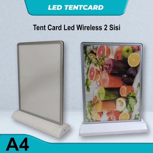 Jual TENT CARD LED WIRELESS 2 SISI / LED TENT CARD UKURAN A4 2 SISI ...