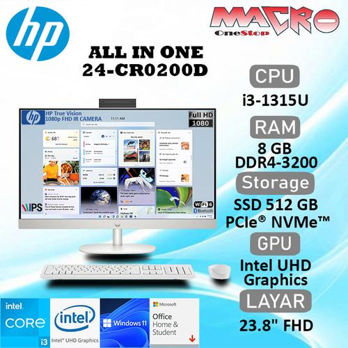Promo HP AIO 24-CR0200D i3-1315U 8GB SSD 512GB 23.8" FHD WIN11+OHS Cicil 0% 3x - Jakarta Pusat ...