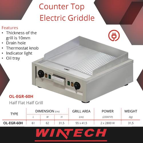 Jual GETRA OL-EGR-60H Counter Top Electric Griddle / Half Flat Half ...