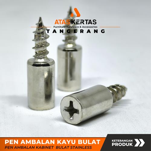 Promo Besi pen ambalan kayu bulat - Pen penyangga ambalan sekat kabinet ...