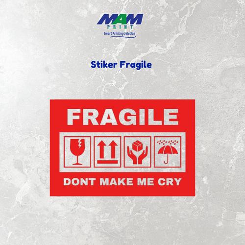 Jual CETAK STIKER VINYL FRAGILE / LABEL BENTUK KOTAK / LABEL PAKET ...
