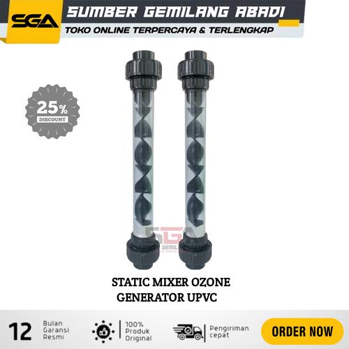 Jual Statis Mixer ozone 2 inch static mixer ozone 2 inch bahan PVDF ...