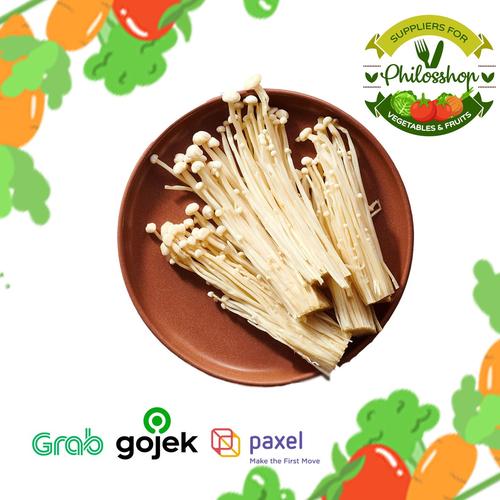 Jual Jamur ENOKI per pack 100gr / Jamur Enoki / Enoki Astro Hijau ...