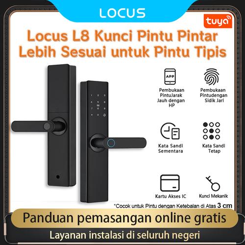 Promo Locus L8 Wifi Smart Door Lock dengan Sidik Jari, Support Tuya APP Long-Distance Unlocking ...