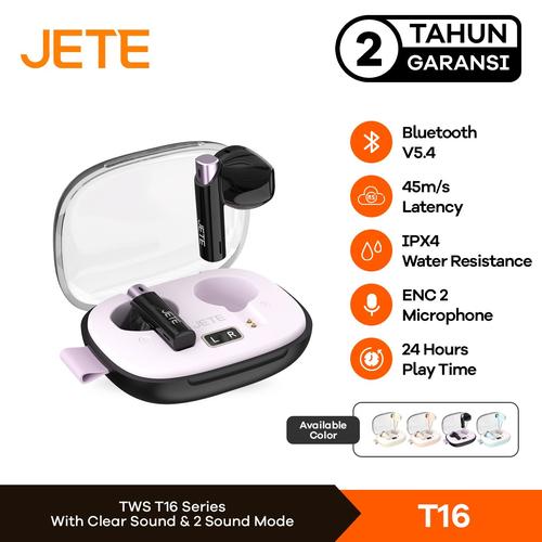 Promo TWS JETE T16 Bluetooth Gaming Earbuds Low Latency 45m/s IPX4 2 ...