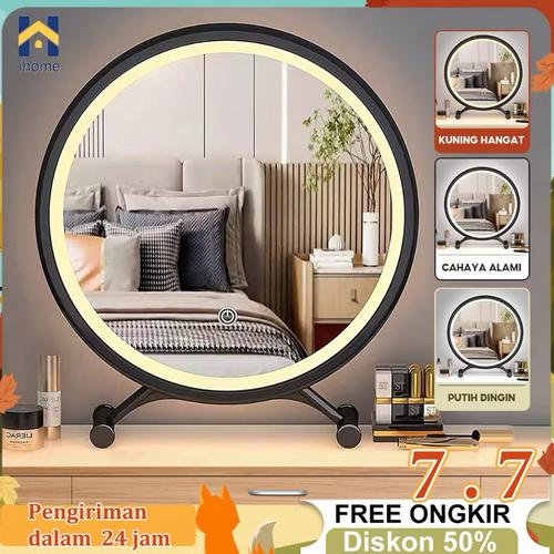 Jual Cermin Rias LED Dengan Touchscreen / Cermin Rias Bulat 40CM ...