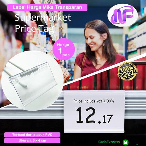 Jual Mika Label Harga Price Tag Rak Mika Plastik Transparan Holder ...