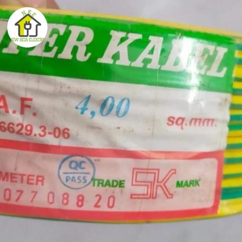 Jual Kabel NYAF 4 mm Merek SUPER KABEL, Warna KUNING hijau , Panjang ...