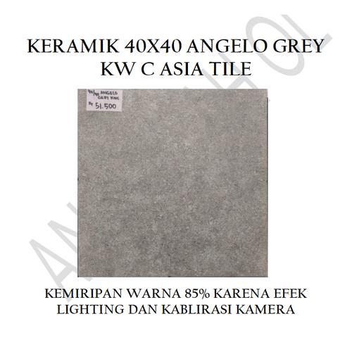 Jual KERAMIK LANTAI 40x40 ANGELO GREY KW C ASIA TILE // KERAMIK LANTAI ...