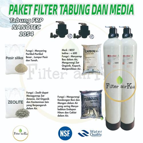 Jual Paket 2 Tabung FRP 1054 + Pasir silika + Zeolit + Karbon aktif ...