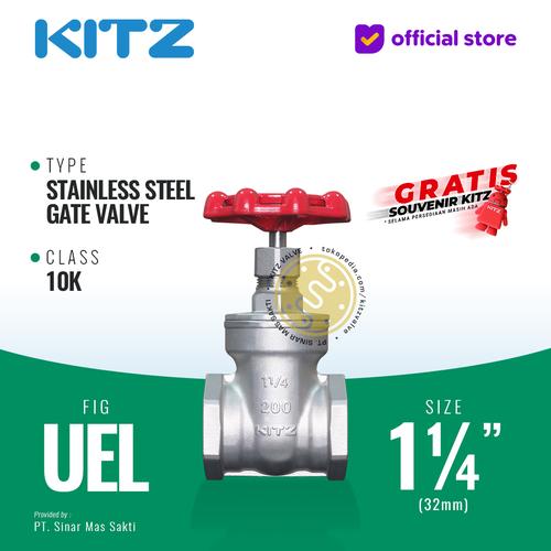 Promo Gate Valve Stainless SUS304 KITZ Fig. 10 UEL , 1 1/4" - 32A ...