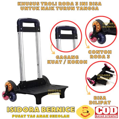 Jual Trolley Troli Lipat Roda 3 Roda 6 Roda 2 Untuk Tas Sekolah Anak ...