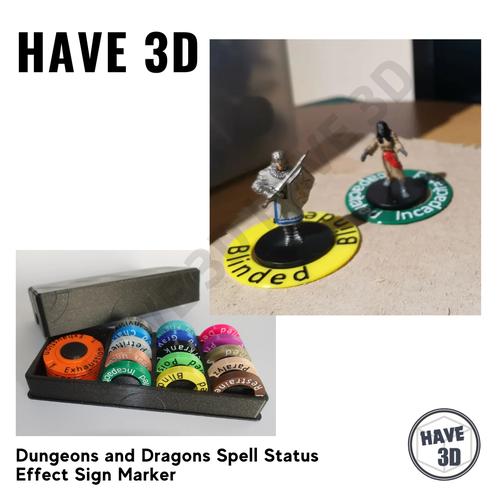Jual Spell Status Effect Sign Marker Dungeons and Dragons DnD 3D Custom ...