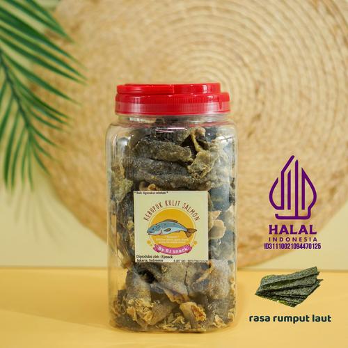 Jual Kerupuk Kulit Ikan Salmon Rasa Rumput Laut Toples Jumbo 250gr ...