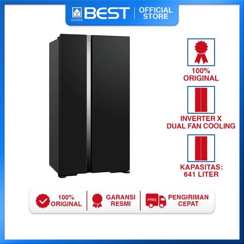 Promo Kulkas SIde By Side HITACHI RS80PGD0GBK Kapasitas 641 Liter, Inverter Cicil 0% 3x ...