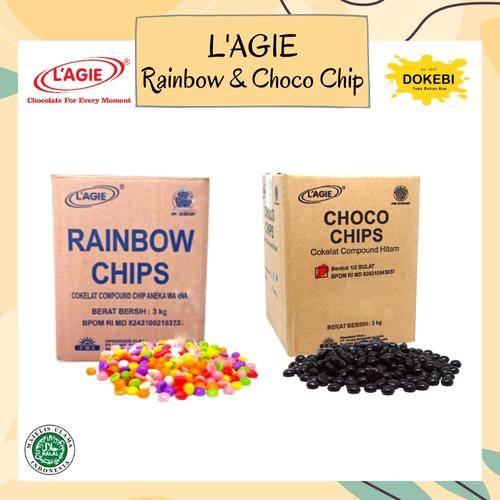 Jual CHOCO & RAINBOW CHOCOCHIPS LAGIE 1KG 500G - COKLAT CHIP WARNA ...