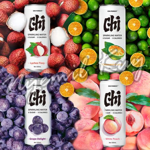 Promo [4 VARIAN] CHI Forest Sparkling Water White Peach Lychee Fizzy ...