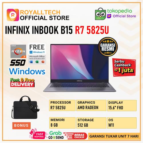 Promo INFINIX INBOOK B15 R7 5825U R5 7430U 8GB 512SSD WIN11 15.6" FHD ...