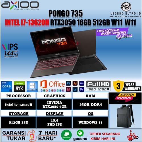 Jual Laptop AXIOO PONGO 735 I7 13620H RTX3050 6GB/ 16GB 512GB DOS/W11 ...