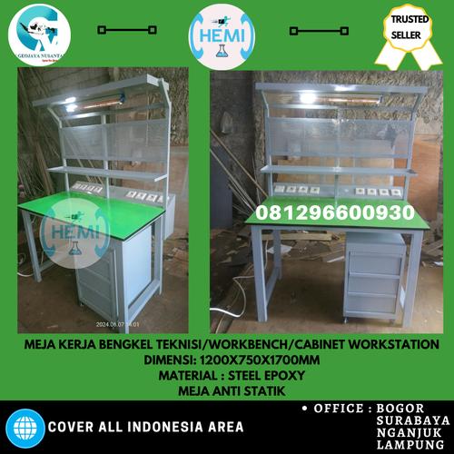 Jual 1200 Meja Kerja Bengkel Teknisi/Workbench Industri/Cabinet ...