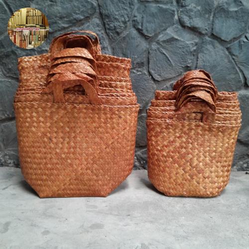 Jual Bakul Purun Small Medium Rose Gold, Tas Anyaman Bakul, Tas Purun ...