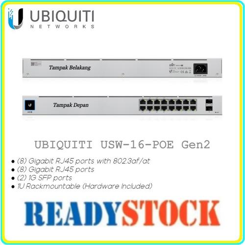 Jual UBIQUITI USW-16-POE Gen2 UBNT Unifi Switch 16 PoE - Jakarta Pusat ...