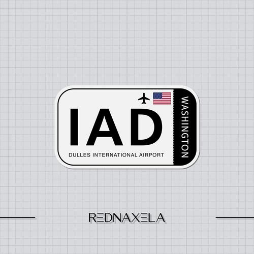 Jual Stiker Vinyl Dulles International Airport Code IAD Sign Sticker ...