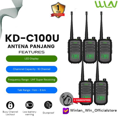 Promo Walkie talkie HT Two-Way Radio WLN Layar LED KD - C100U ISI ( 5 ...
